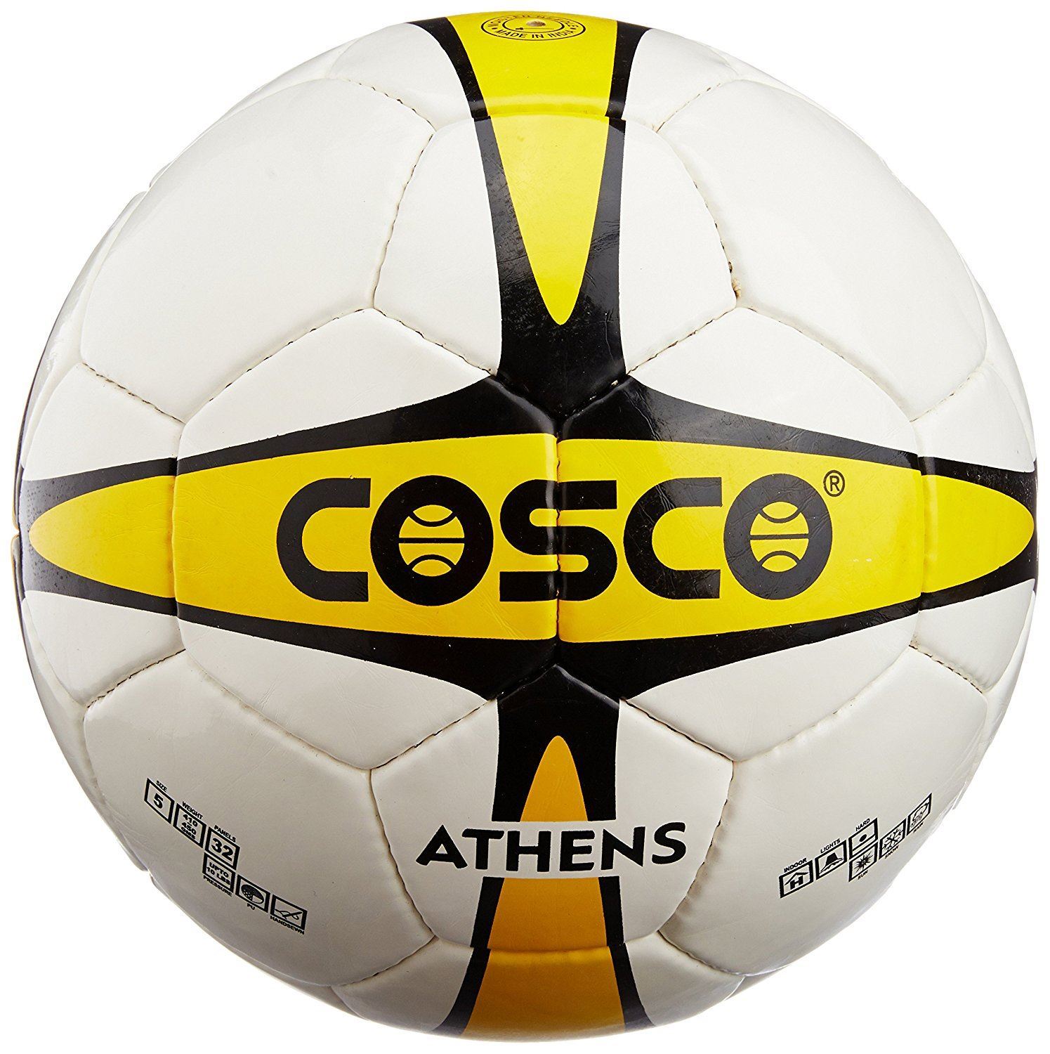 Alfa Store. Cosco Athens Football, Size 5 (White/Yellow)