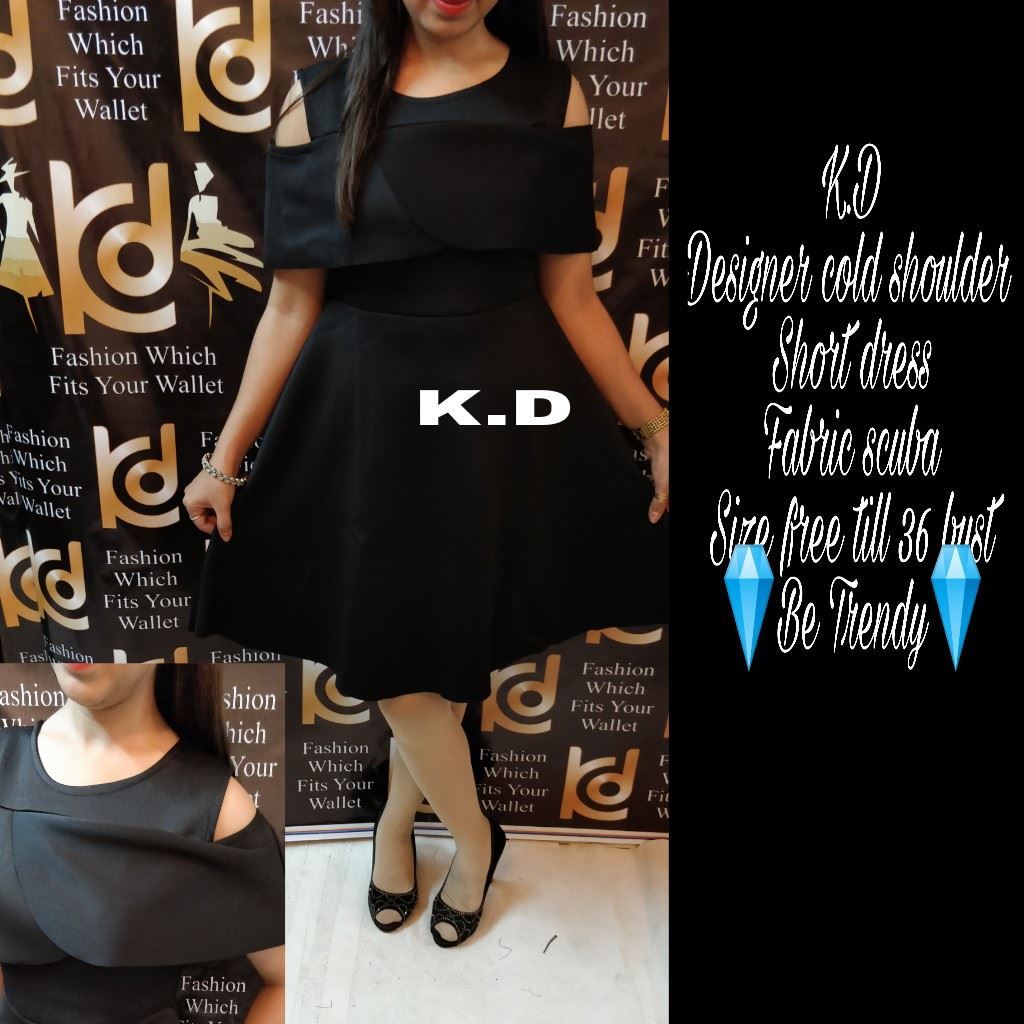 Alfa Store. Designer cold shoulder Short dress