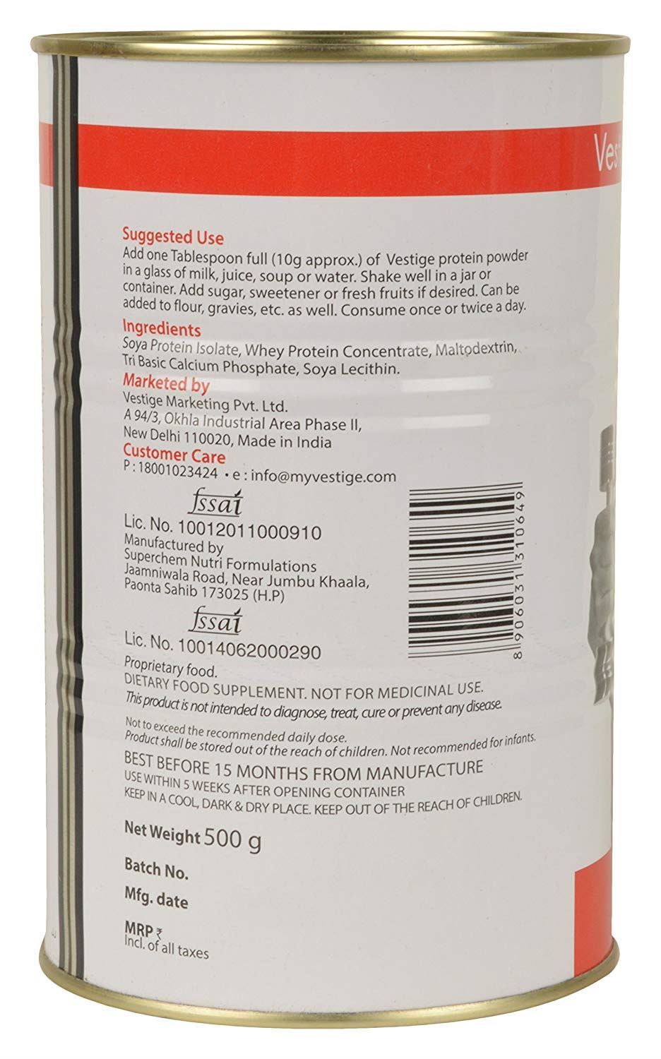 Alfa Store. Vestige Protein Powder - 500 g